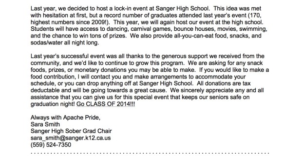 Sanger High 24th Annual All Night Sober Graduation Party - The Sanger Scene