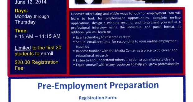 Pre-Employment Preparation Class - The Sanger Scene