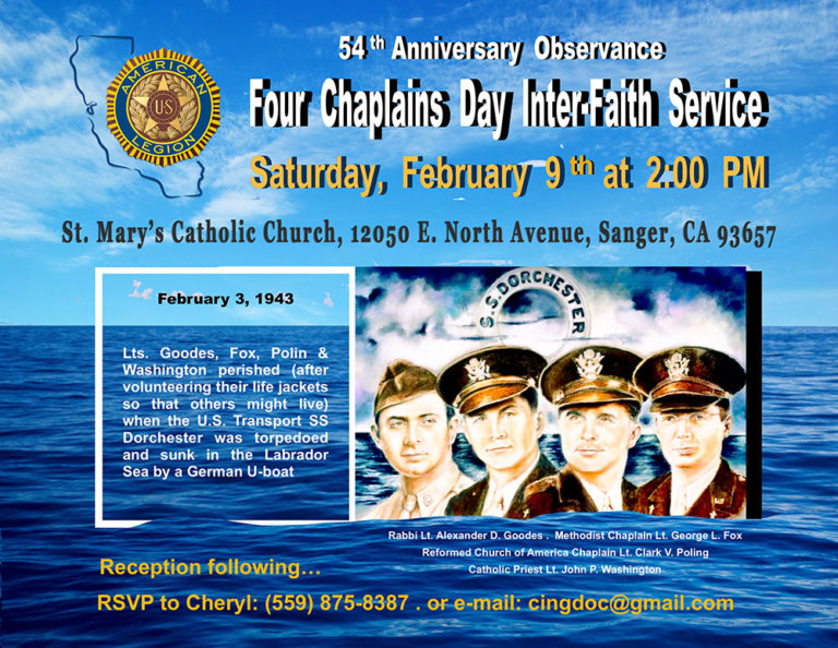 54th Anniversary Observance Four Chaplains Day Inter-Faith Service ...