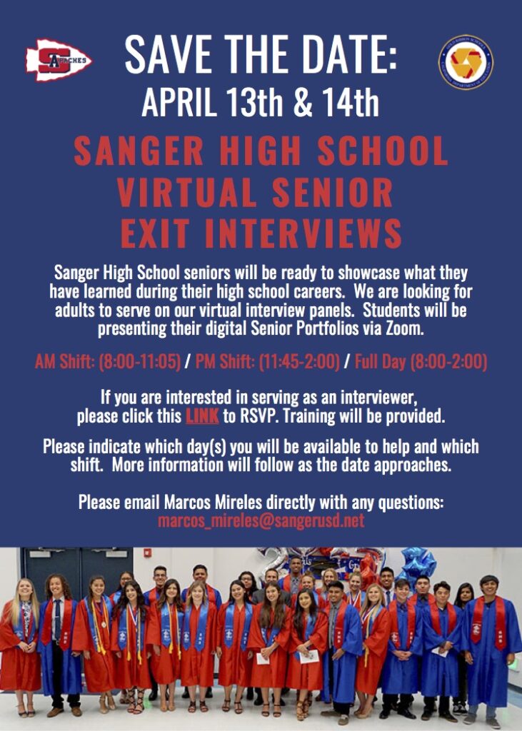 SHS Virtual Senior Exit Interviews - The Sanger Scene
